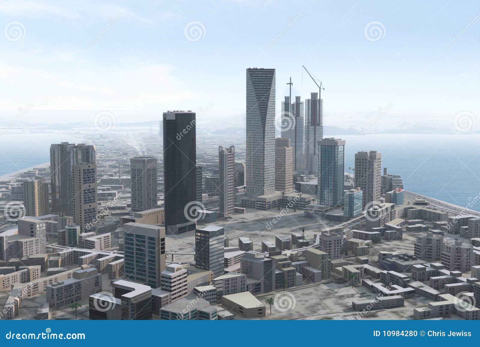 Imaginary city 93 stock illustration. Illustration of futuristic - 10984280