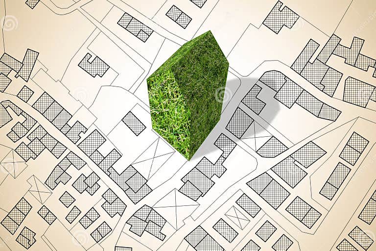Imaginary City Map with a Green Building - the Architecture of the ...