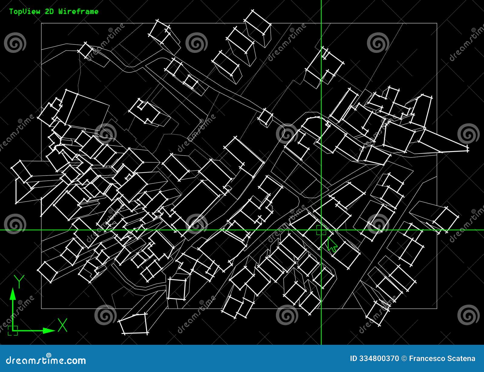 Imaginary City Map of Territory with 3D Buildings of a Residential ...