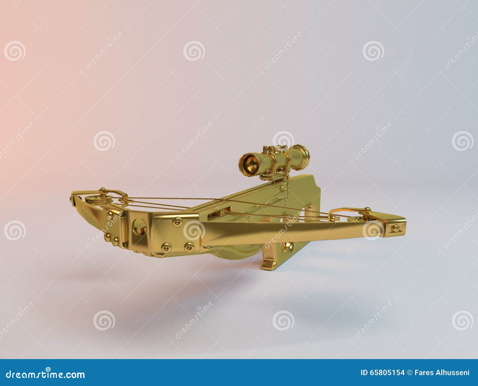 Imaginary 3d Golden Crossbow Stock Illustration - Illustration of ...