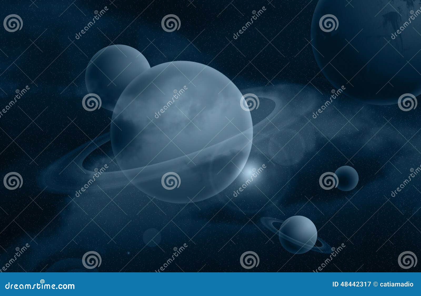 Imaginary deep space stock illustration. Illustration of blue - 48442317