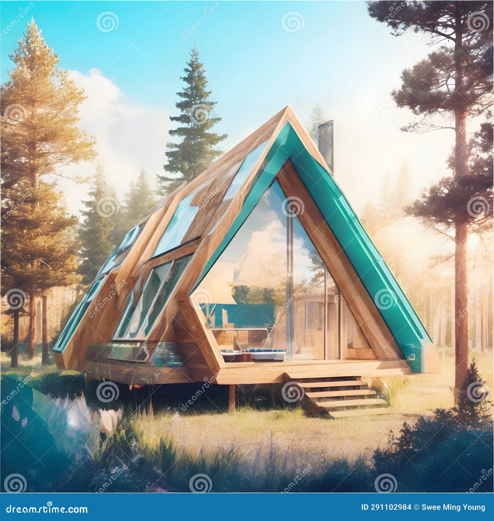 Imaginary Futuristic and Ecological Style Architectural of a Three ...