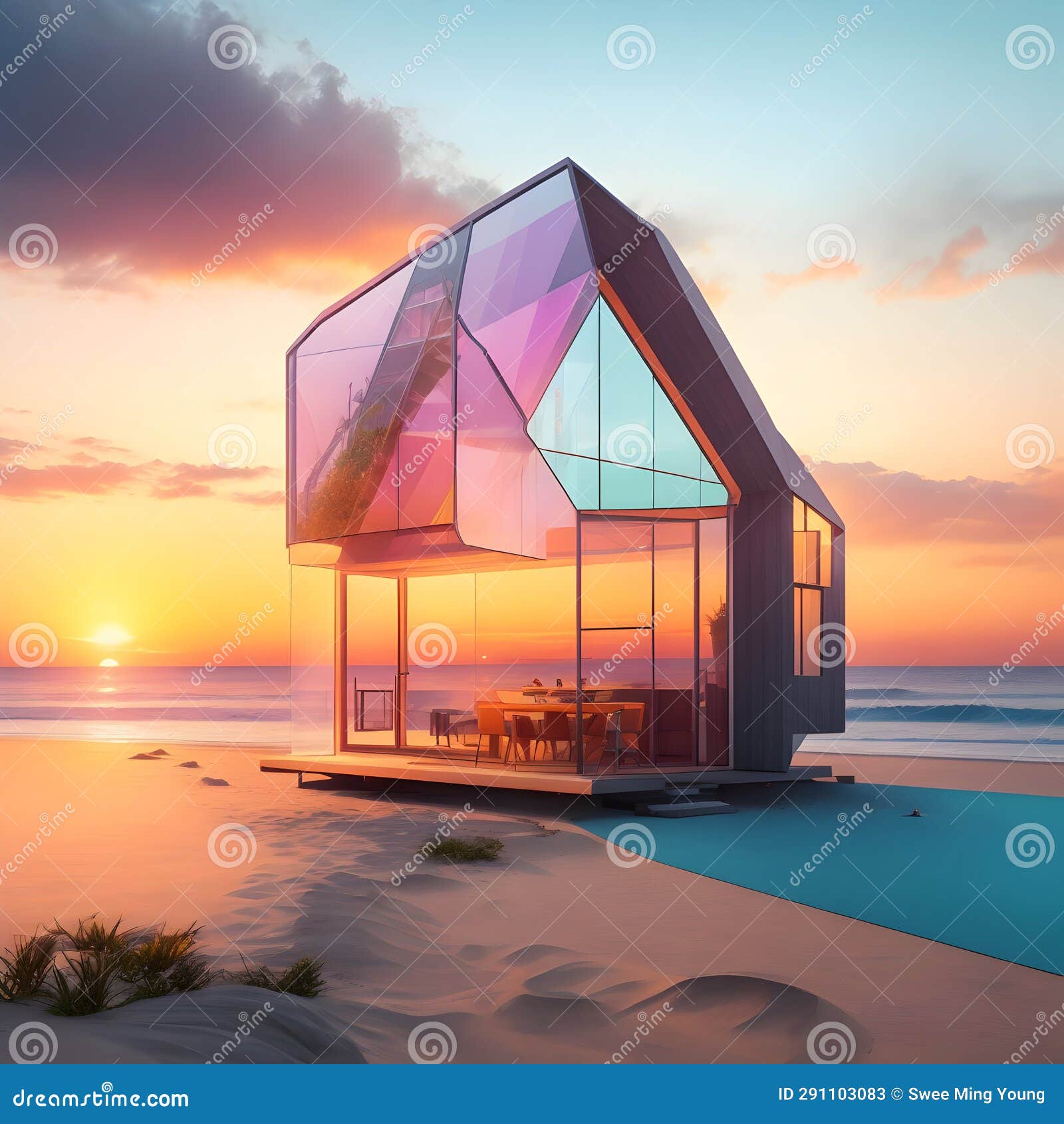 Imaginary Futuristic and Ecological Style Architectural of a Three ...