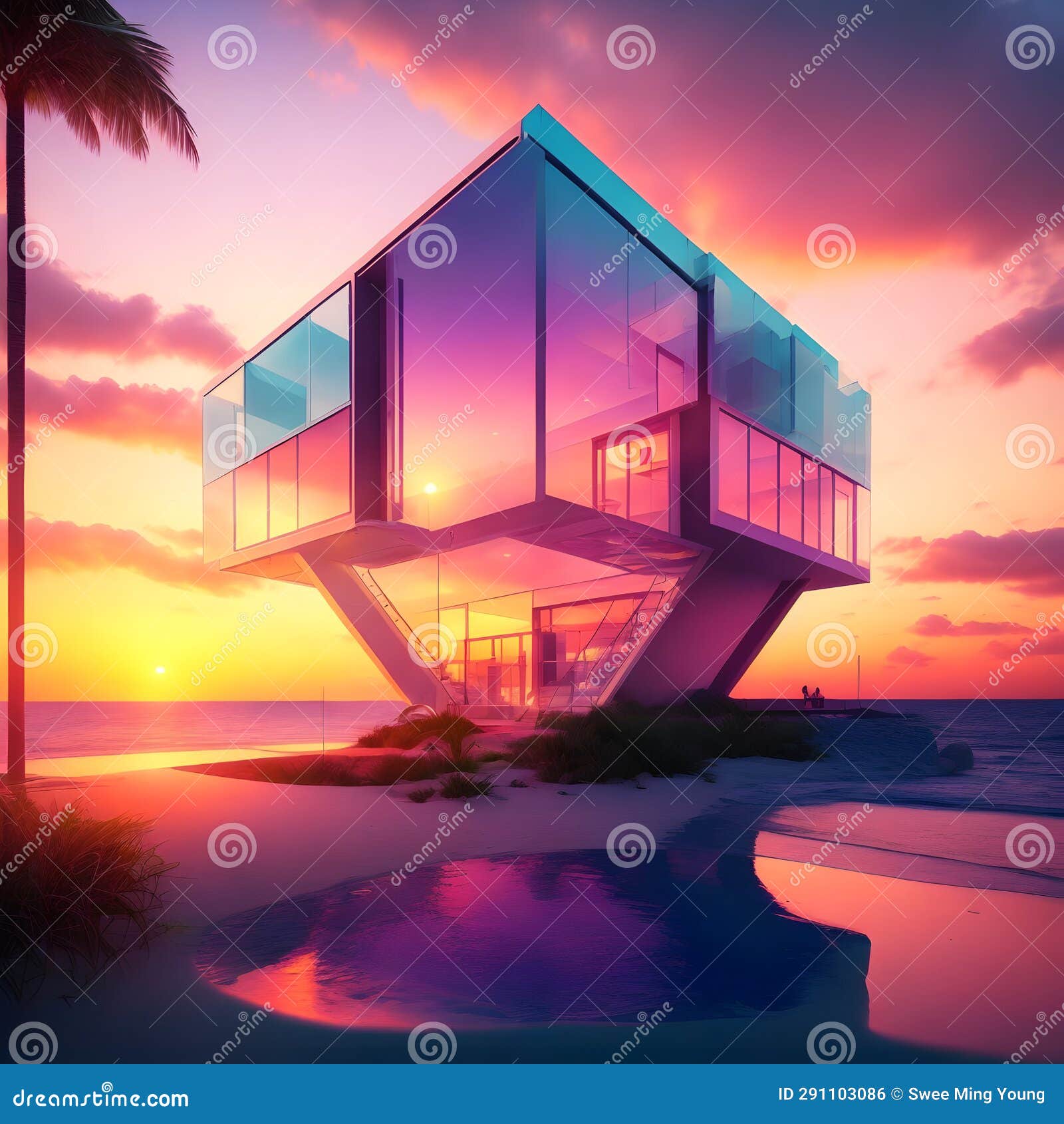 Imaginary Futuristic and Ecological Style Architectural of a Three ...