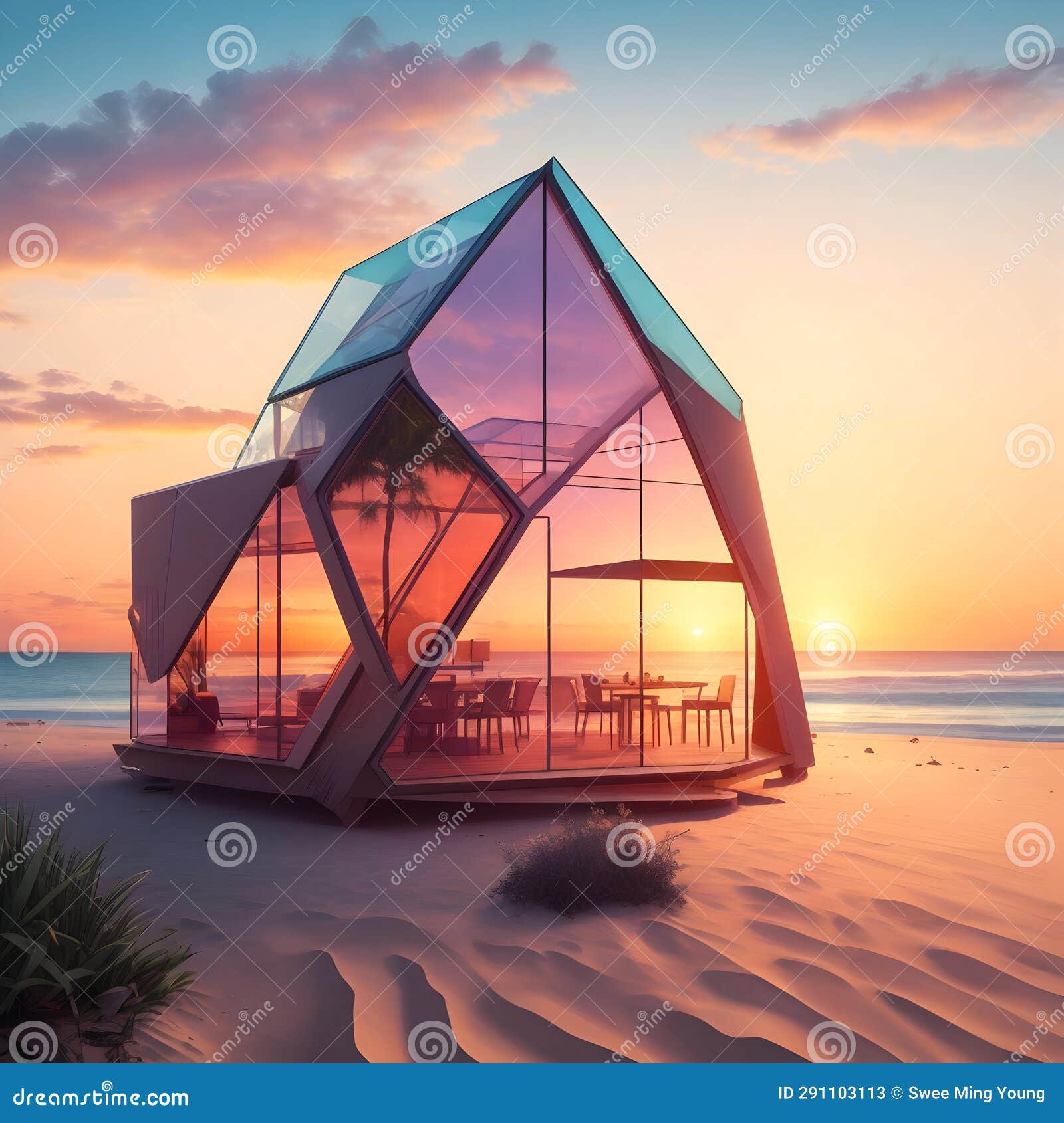 Imaginary Futuristic and Ecological Style Architectural of a Three ...