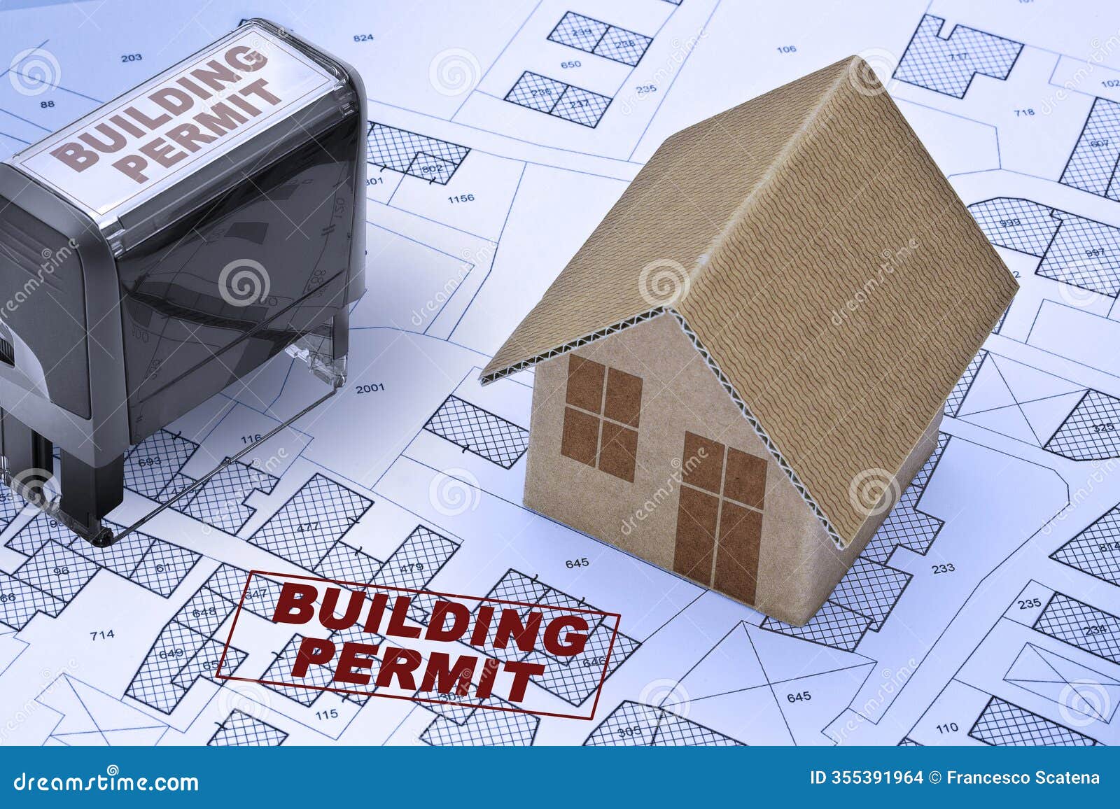 Imaginary General Urban Plan And Cadastral Map With Buildings Permit ...