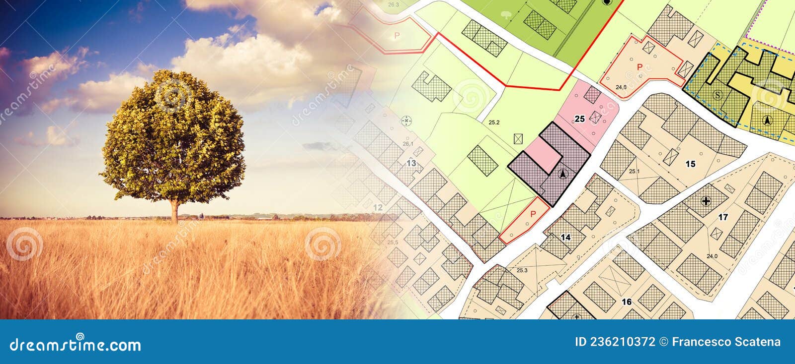 Imaginary General Urban Plan with Urban Destinations Roads, Buildable ...