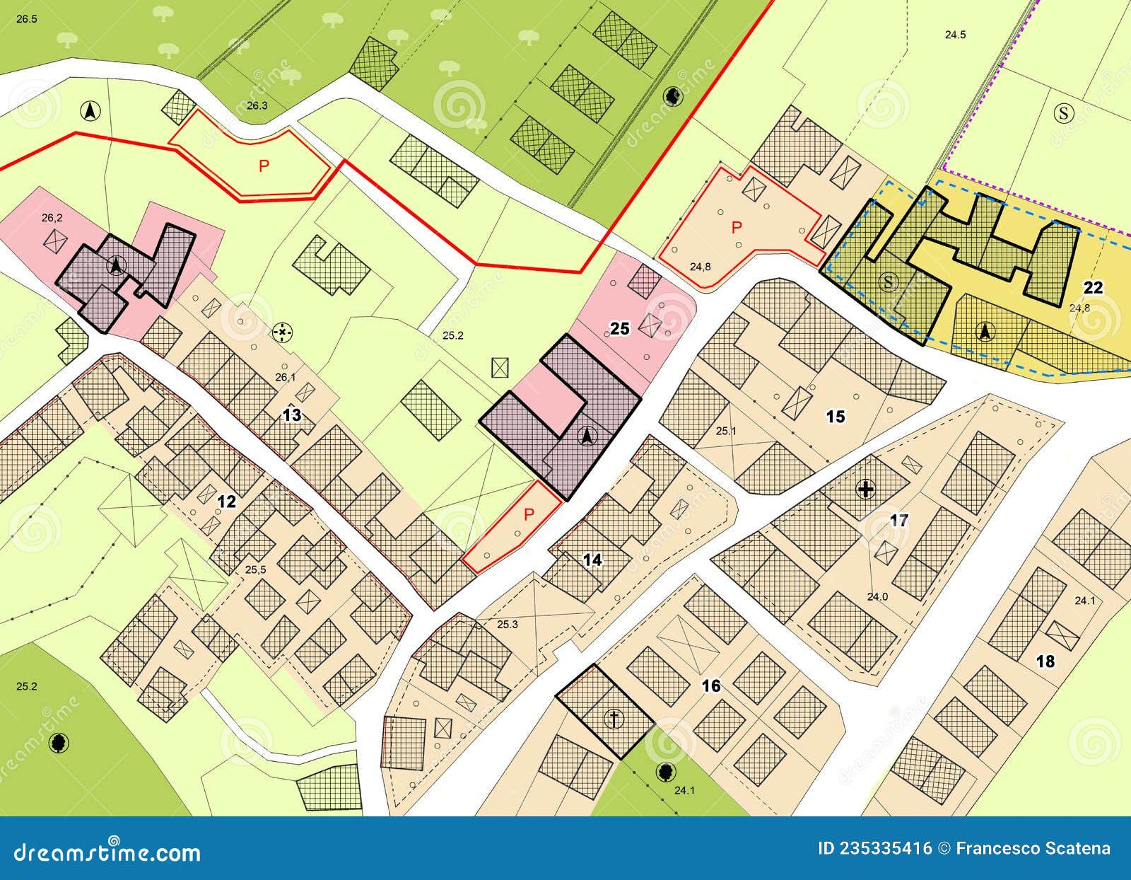 Imaginary General Urban Plan with Indications of Urban Destinations ...