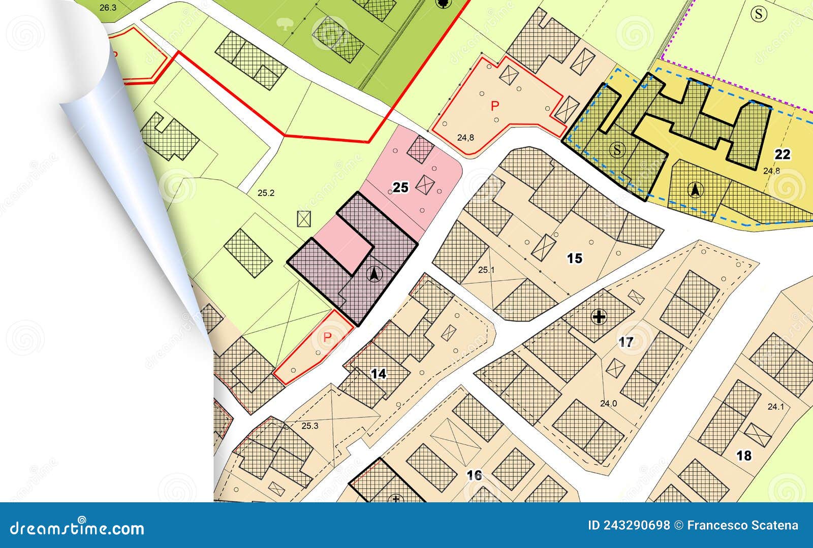 Imaginary General Urban Plan with Indications of Urban Destinations ...
