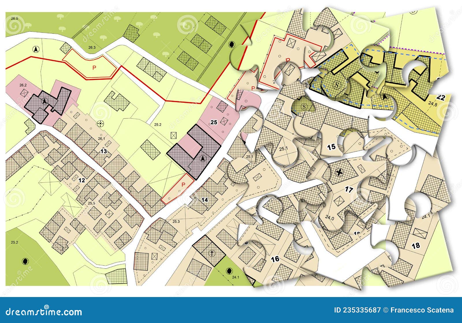 Imaginary General Urban Plan With Indications Of Urban Destinations ...