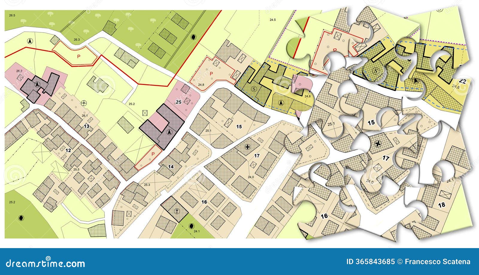 Imaginary General Urban Plan With Indications Of Urban Destinations ...