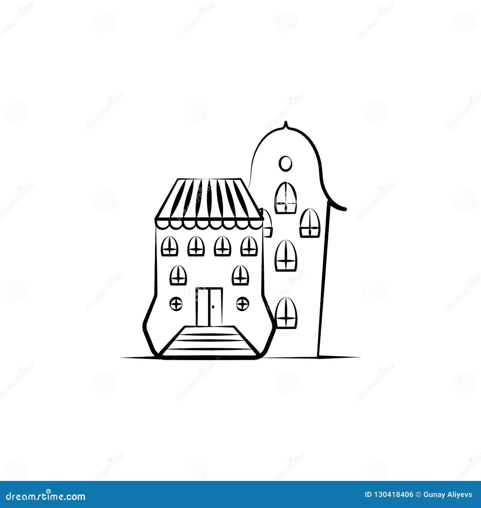 Imaginary Hand Drawn Old Map Cartoon Vector | CartoonDealer.com #115183491