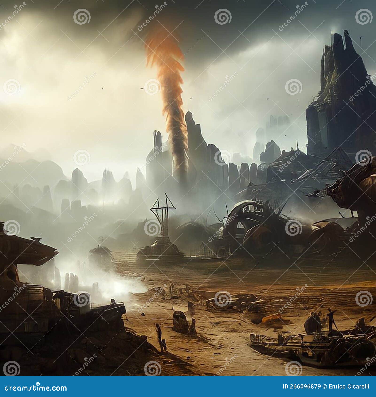 Lost world stock illustration. Illustration of destruction - 266096879