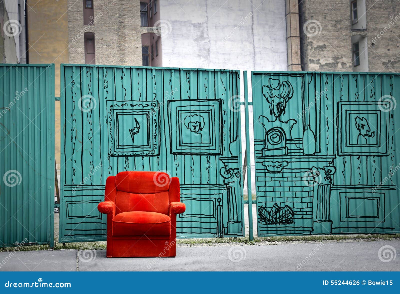 An imaginary living room stock illustration. Illustration of poor ...