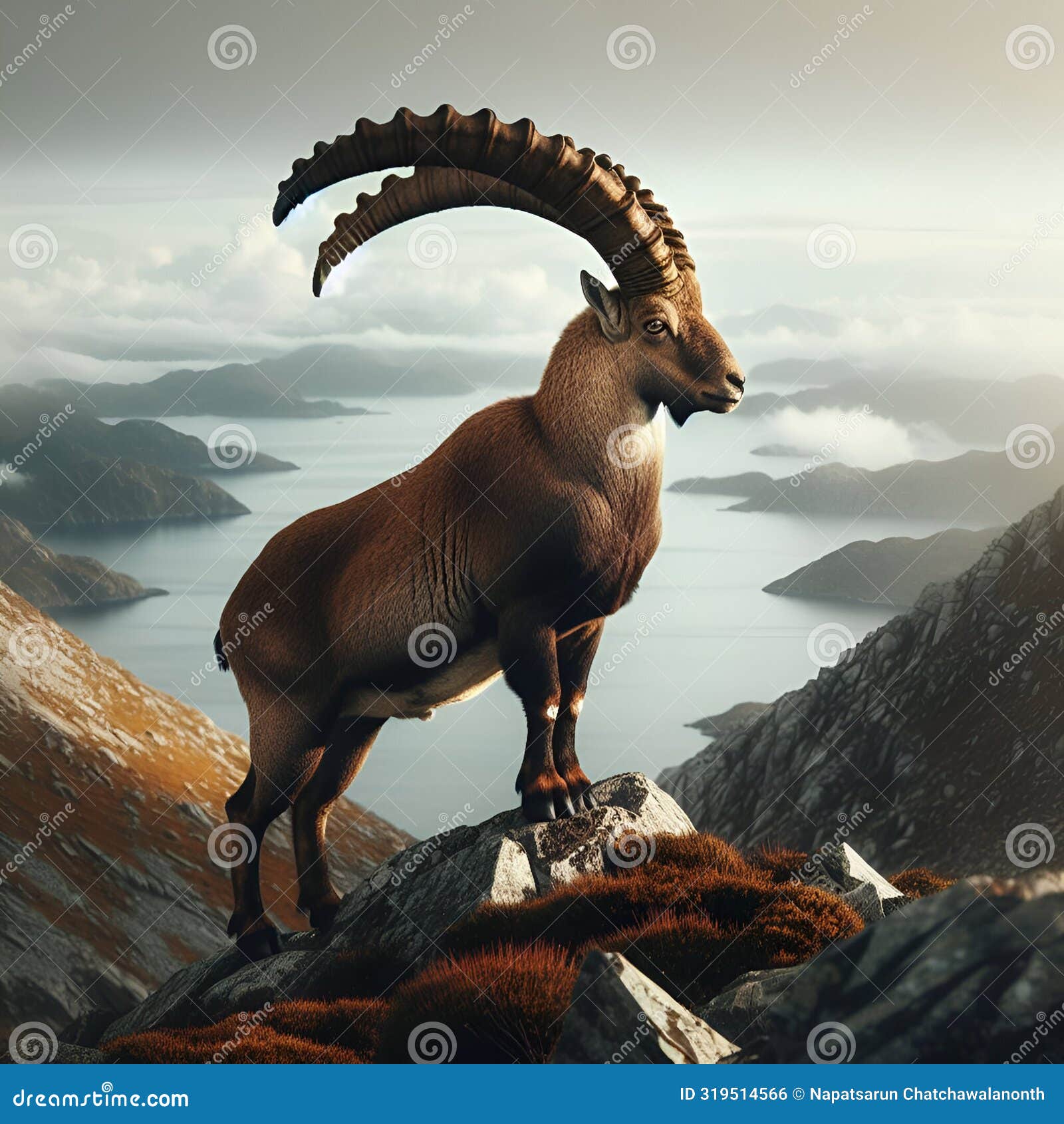 Pyrenean Ibex Extinct Animal Sketch Vector Illustration | CartoonDealer ...