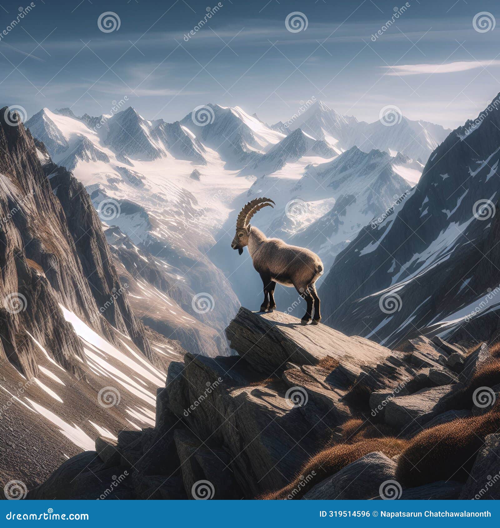 The Imaginary Pyrenean Ibex: a Mythical Mountain Creature. Stock ...