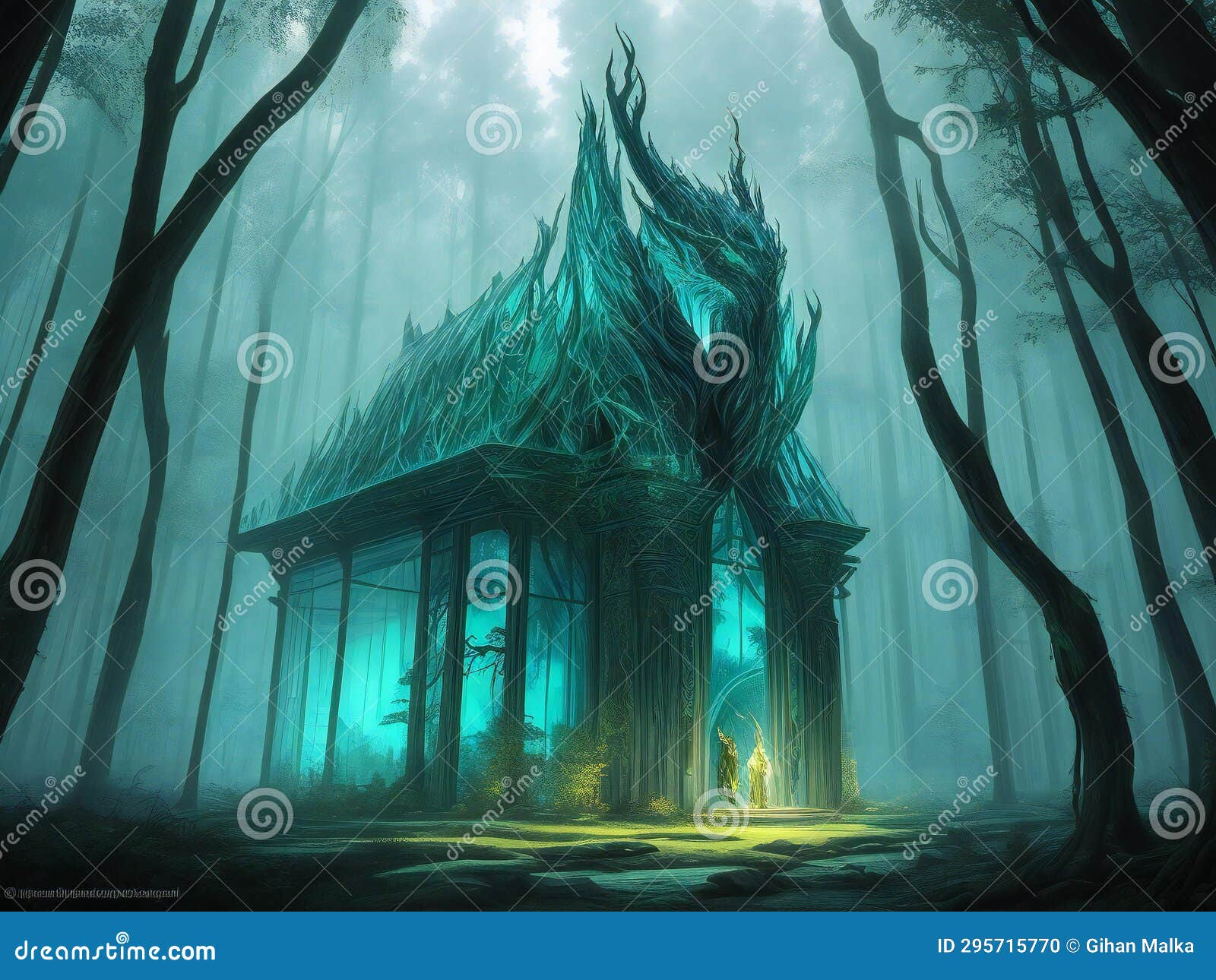 Imaginary Unicorn House In Enchantment Forest Royalty-Free Stock Image ...