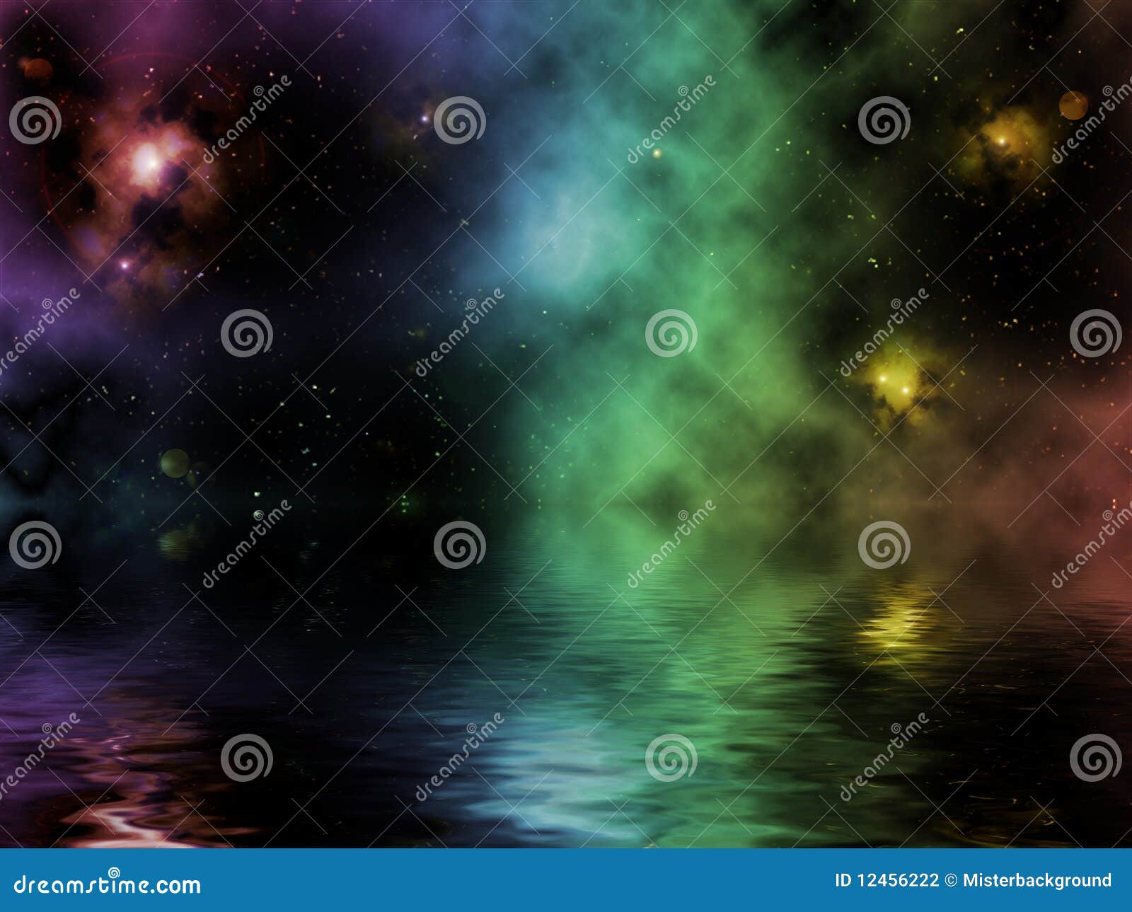 Imaginary Universe with Pretty Nebula Stock Illustration - Illustration ...