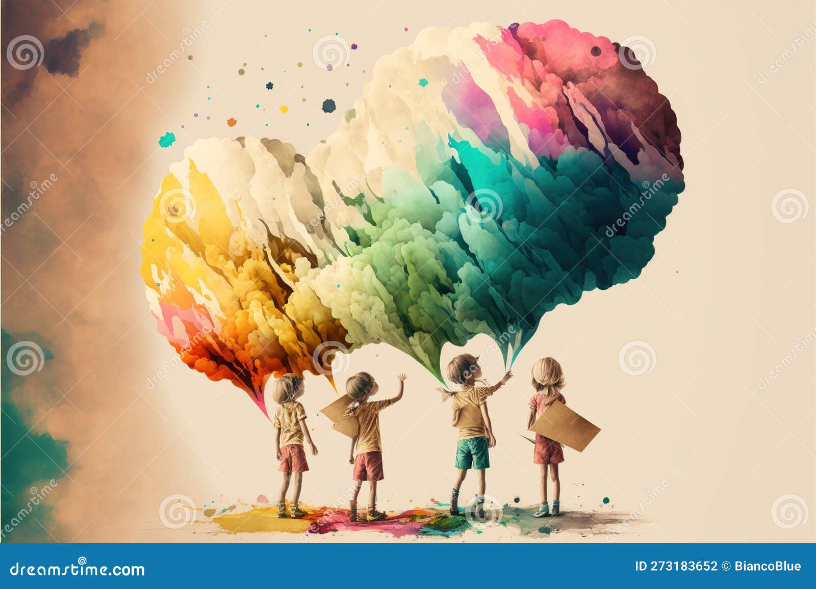 Educational Learning in Creative Way of Children Abstract Art Stock ...
