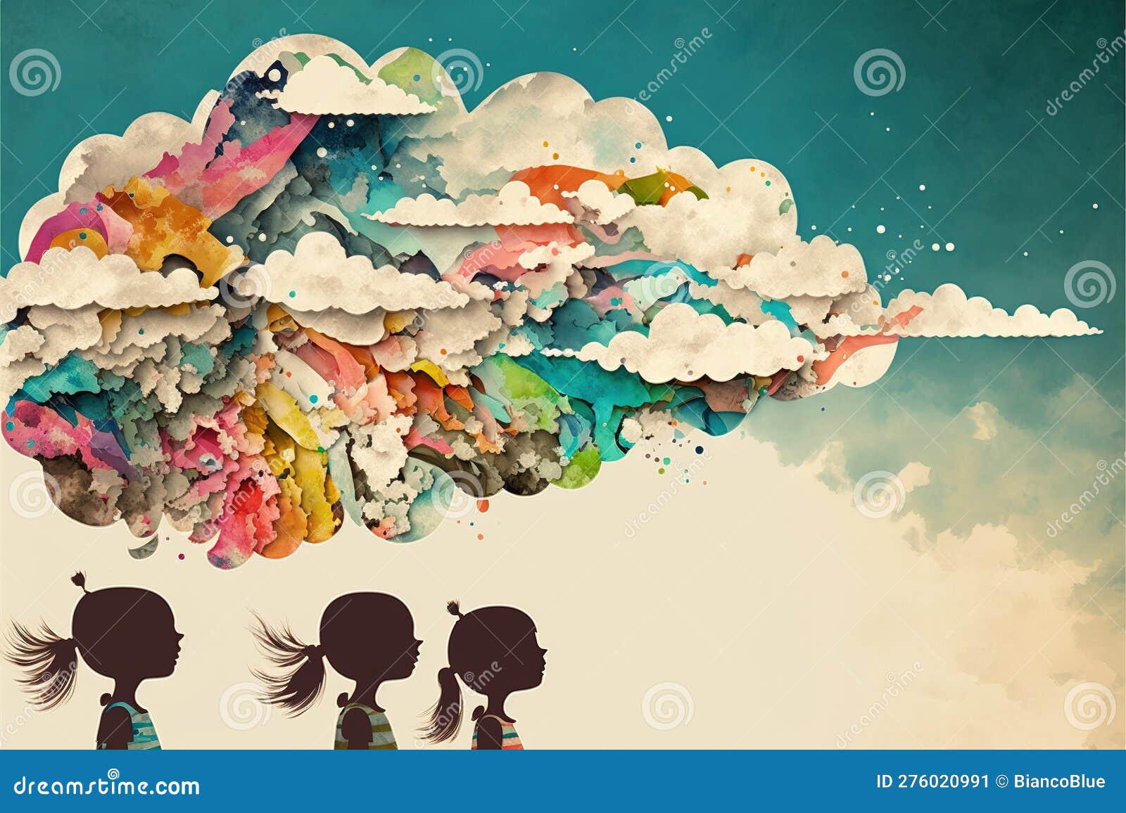 Educational Learning in Creative Way of Children Abstract Art Stock ...