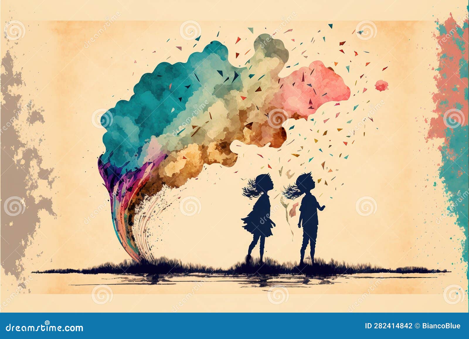 Educational Learning in Creative Way of Children Abstract Art Stock ...