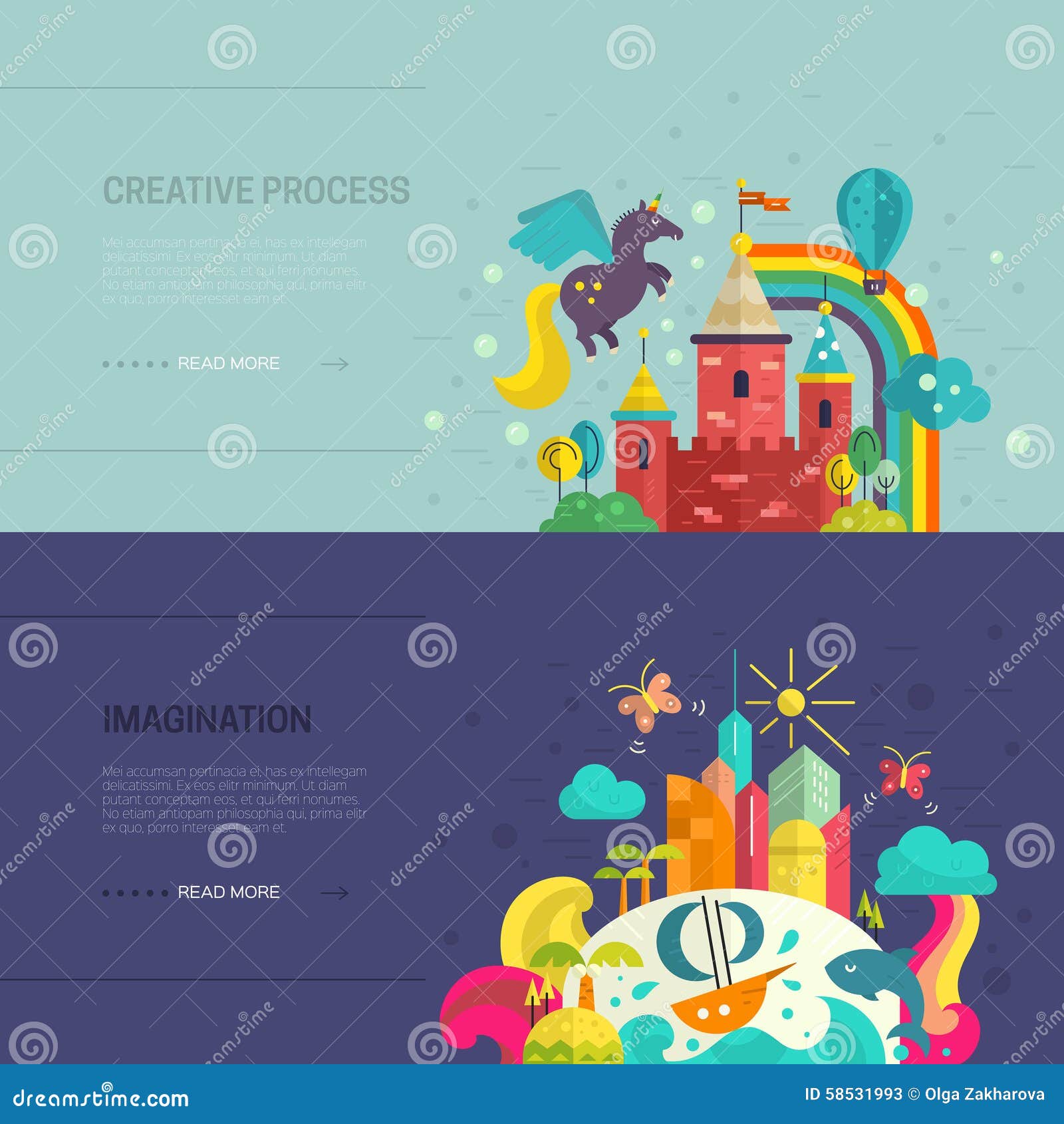 Imagination Banners stock vector. Illustration of isolated - 58531993