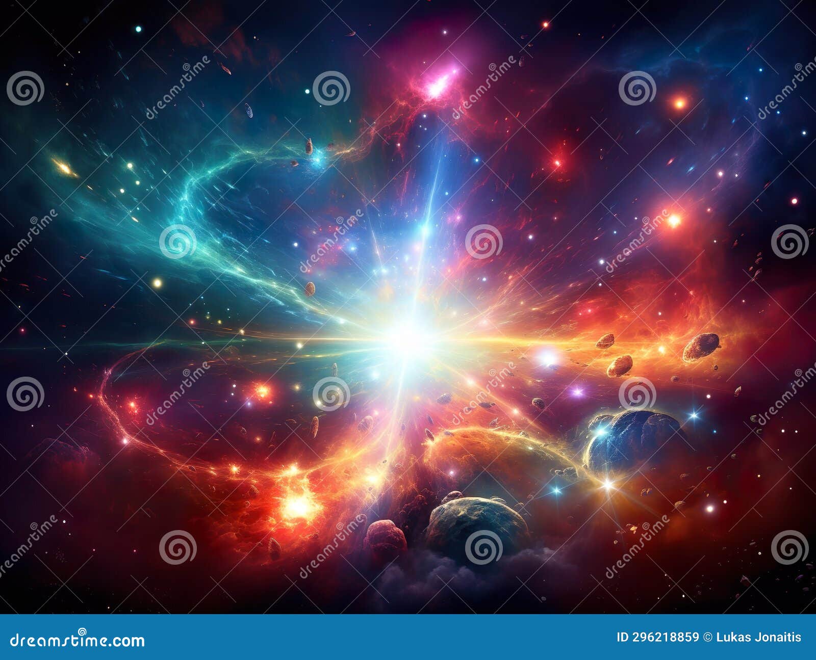 Imagination of a Big Bang Explosion. the Beginning of a Universe Stock ...