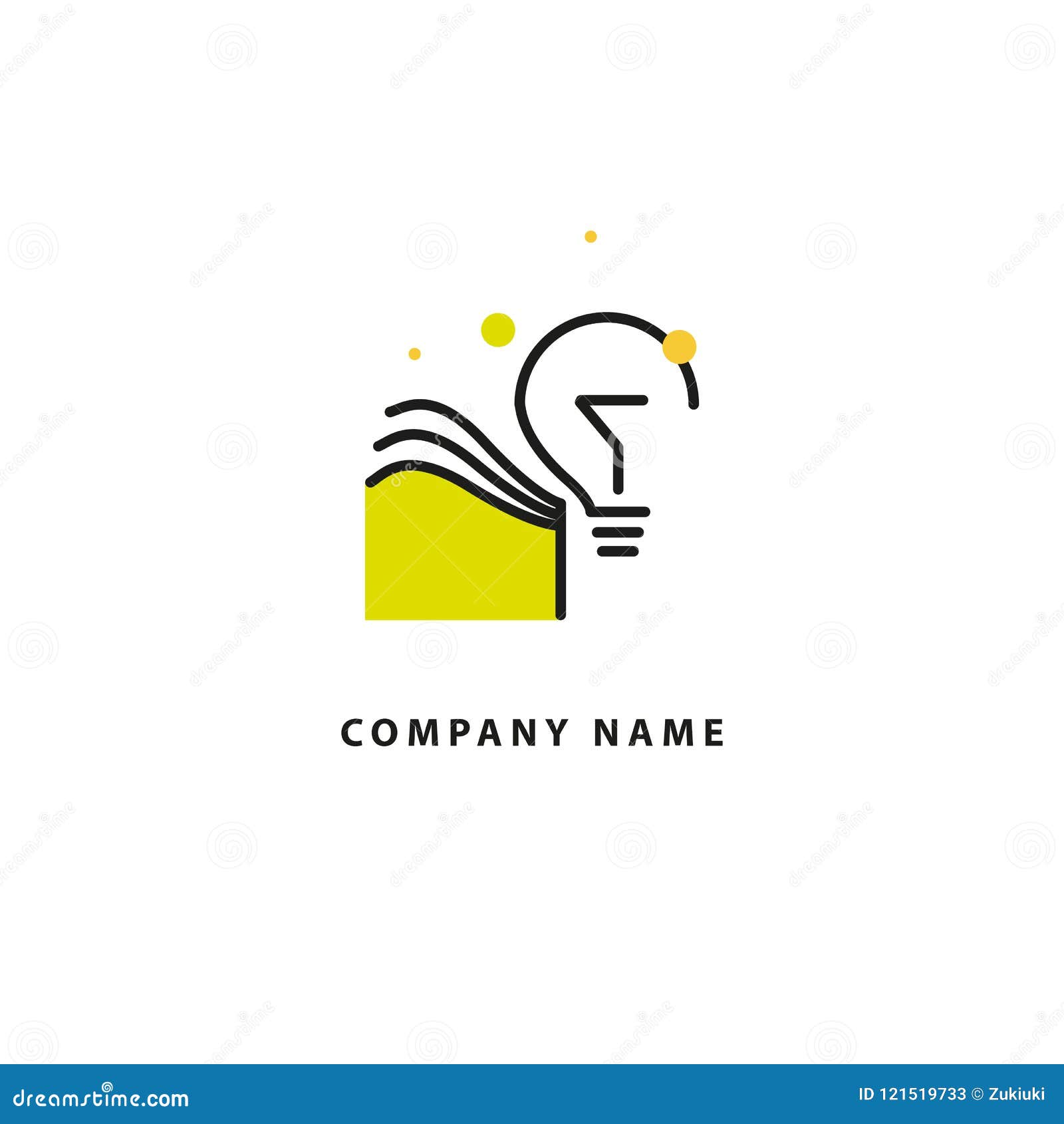 Logo Creativity for Design Template. Modern Lamp and Book Vector ...