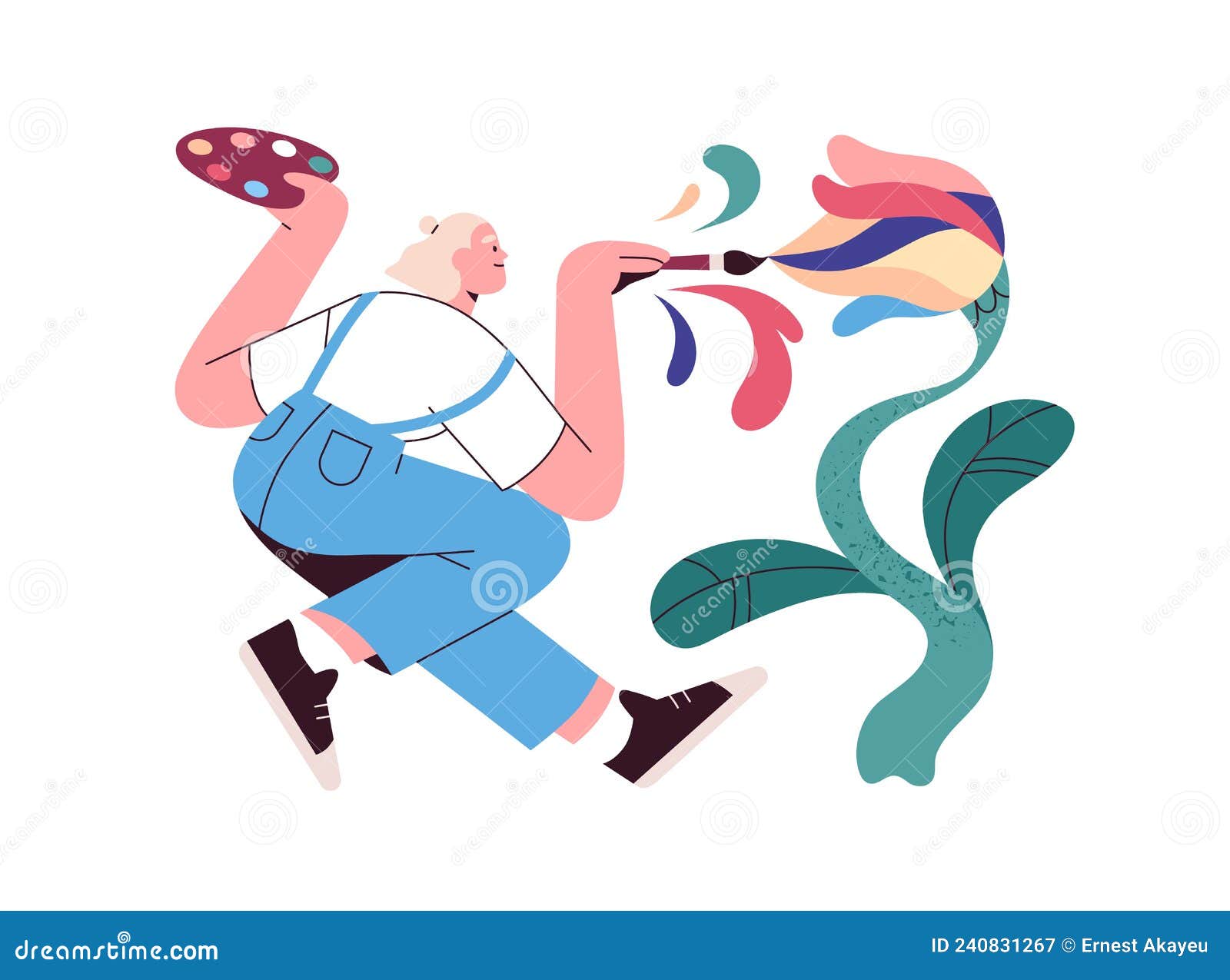 Artist Drawing Portrait Of Young Woman On Easel, Sitting Girl Posing ...