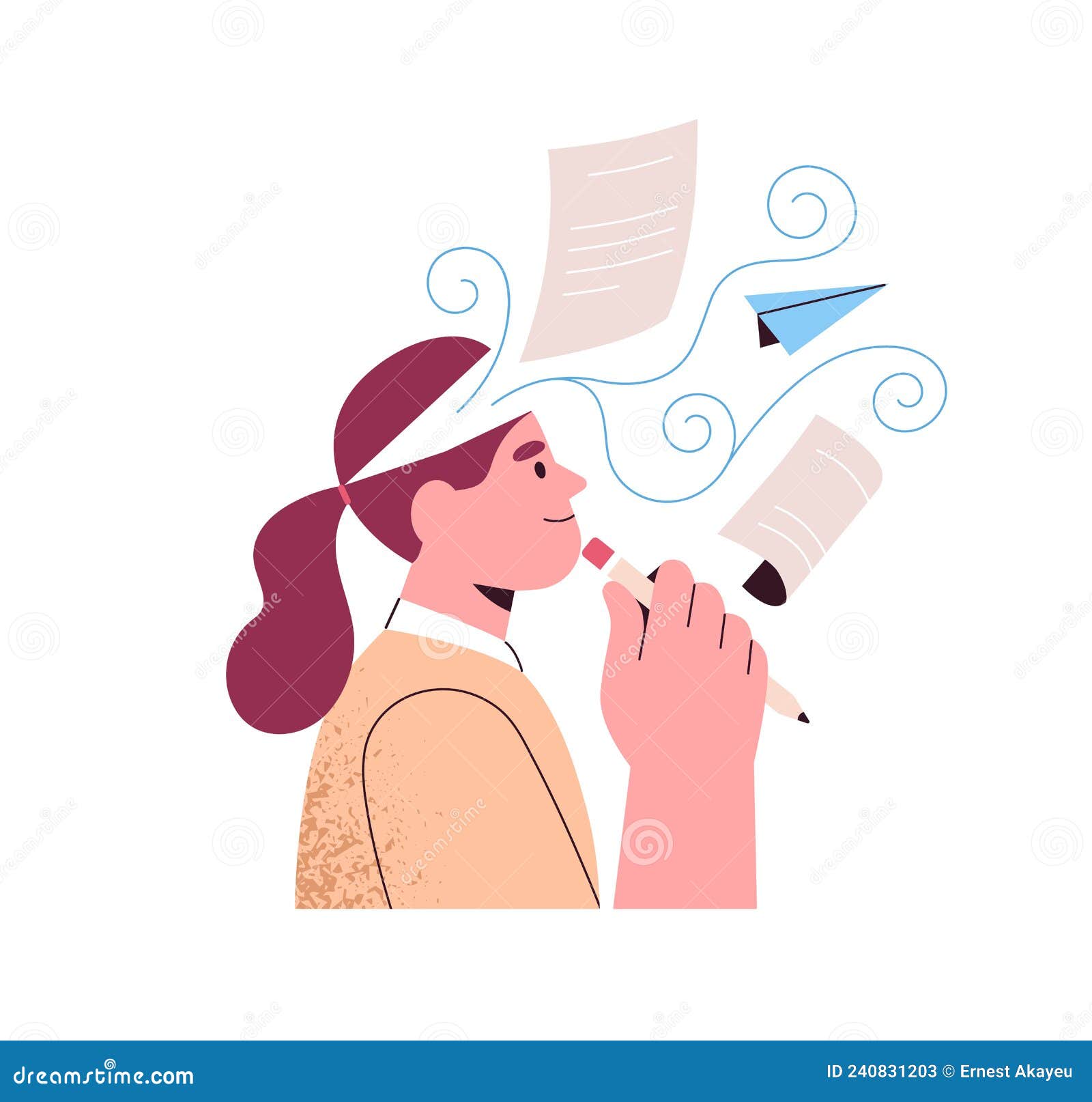 Imagination Flow and Creativity Concept. Creative Writer, Poet ...