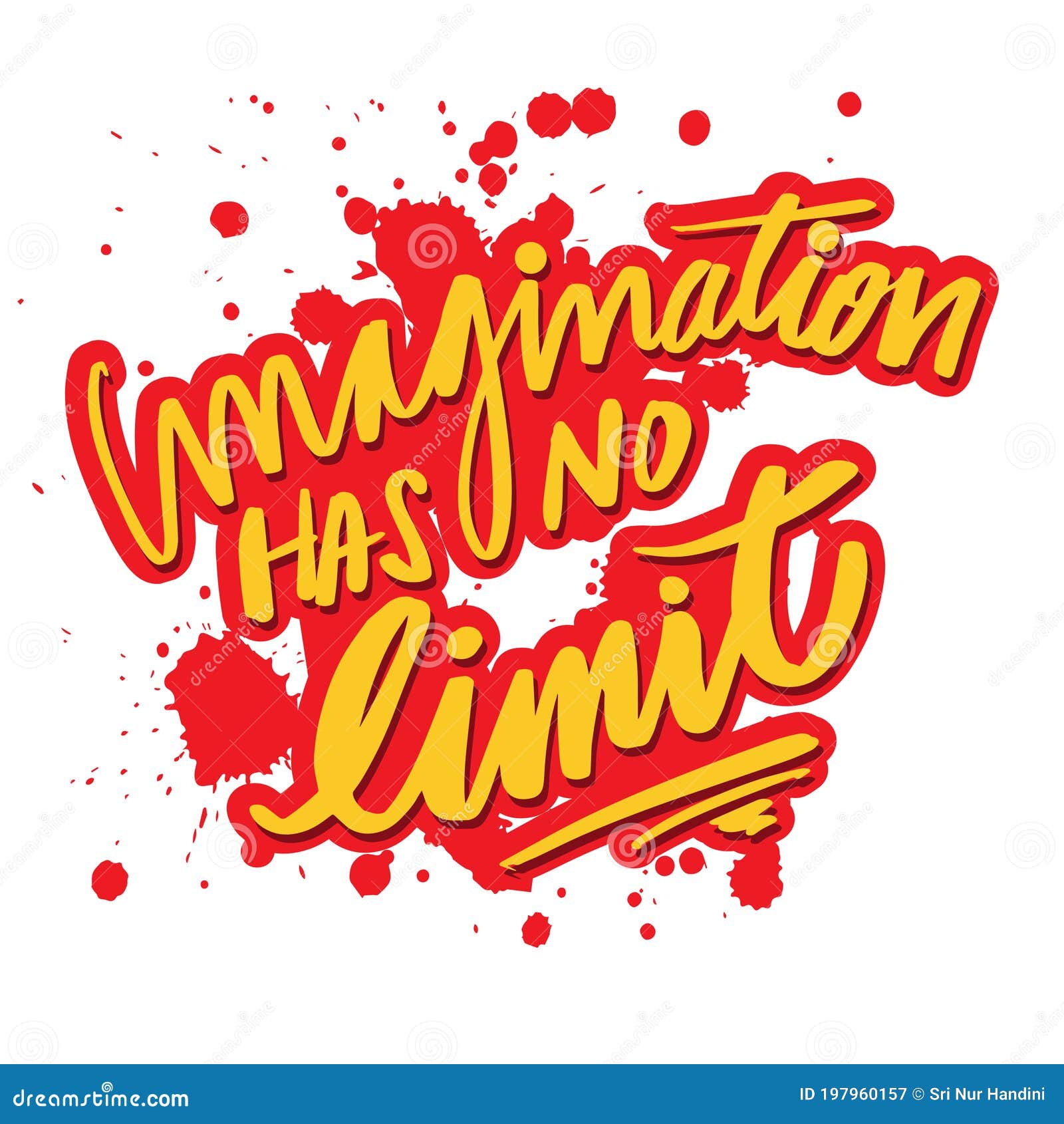 Imagination has no limit` stock vector. Illustration of simple - 197960157