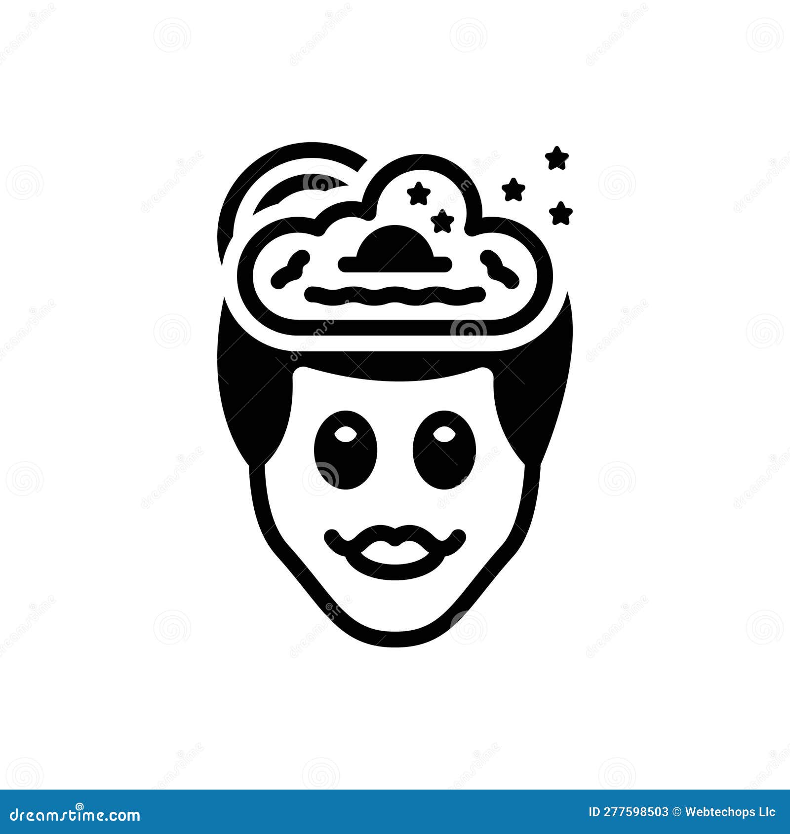 Black Solid Icon for Imagination, Fantasy and Thinking Stock Vector ...