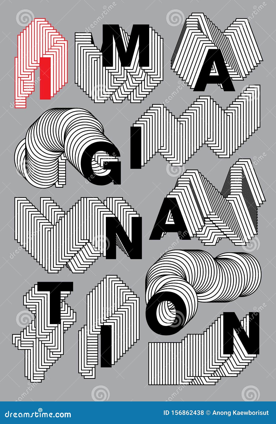 Imagination, Layered Alphabet Stock Vector - Illustration of pattern ...