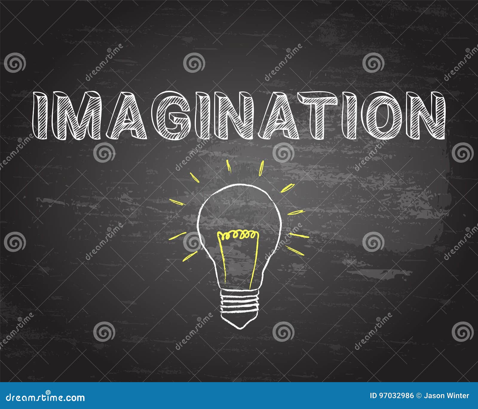 Imagination Light Bulb Blackboard Stock Vector - Illustration of ...