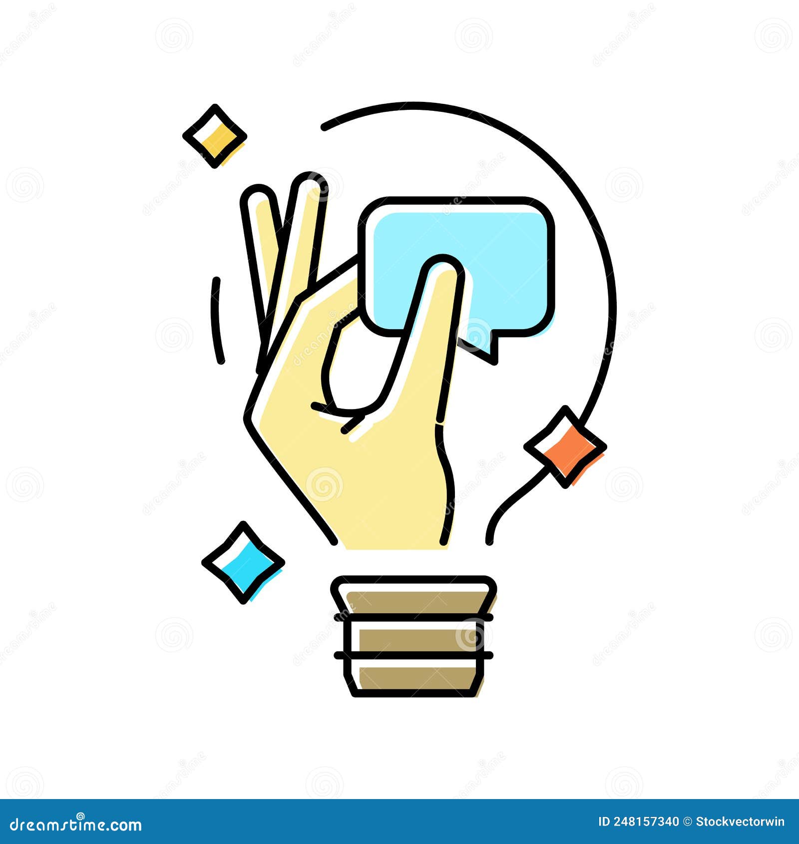 Imagination Light Bulb Color Icon Vector Illustration Stock Vector ...