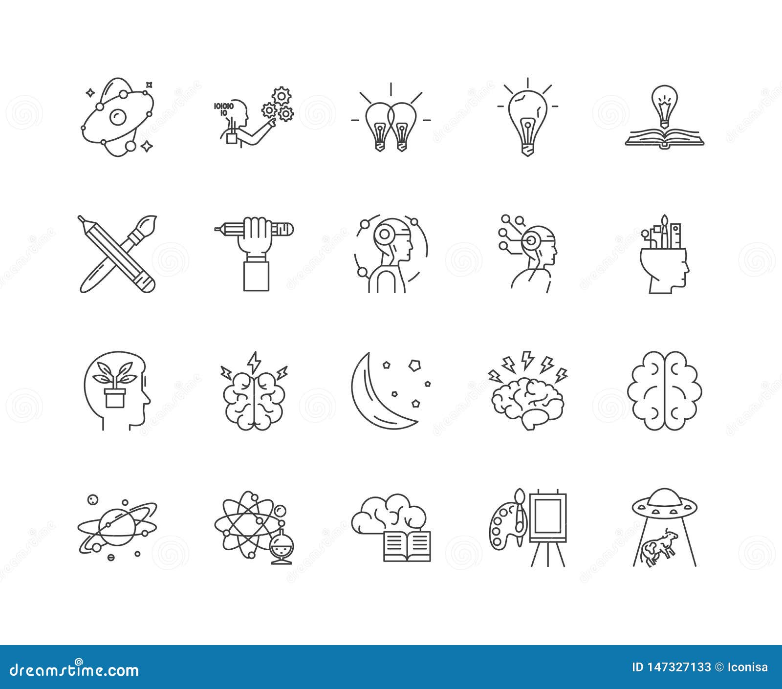 Imagination Line Icons, Signs, Vector Set, Outline Illustration Concept ...