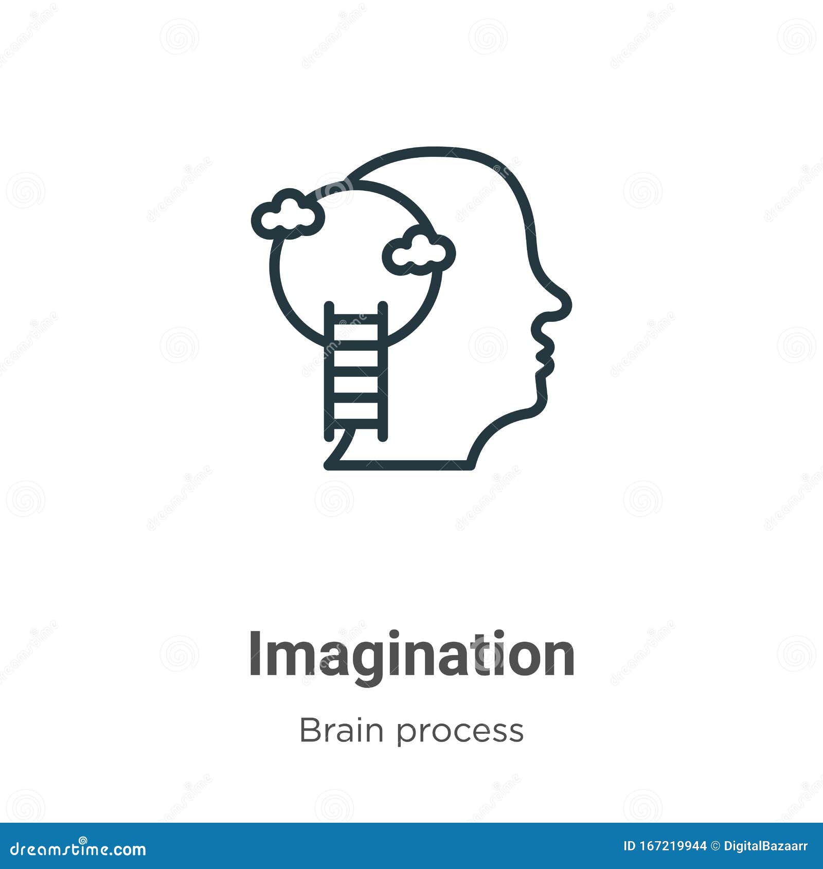 Imagination Outline Vector Icon. Thin Line Black Imagination Icon, Flat ...