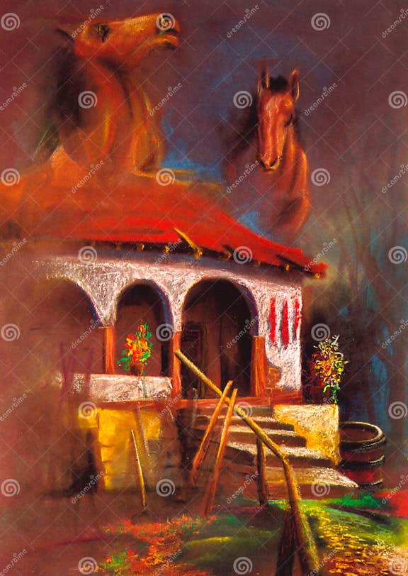 Imagination Rural Landscapes Stock Illustration - Illustration of light ...