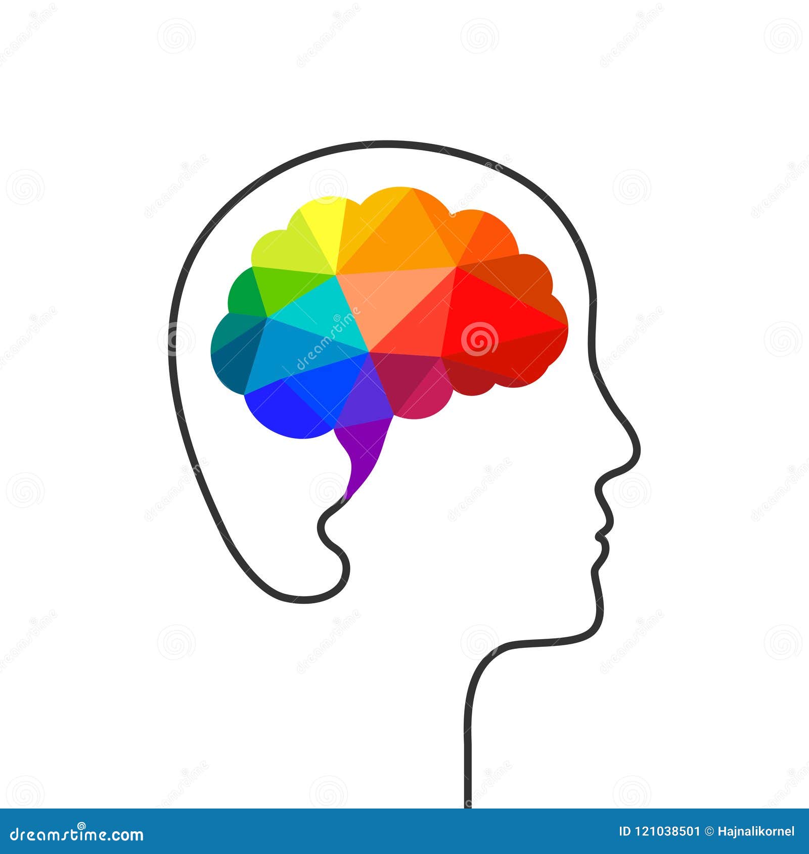 Imagination and Thinking Concept with Colorful Brain Stock Vector ...