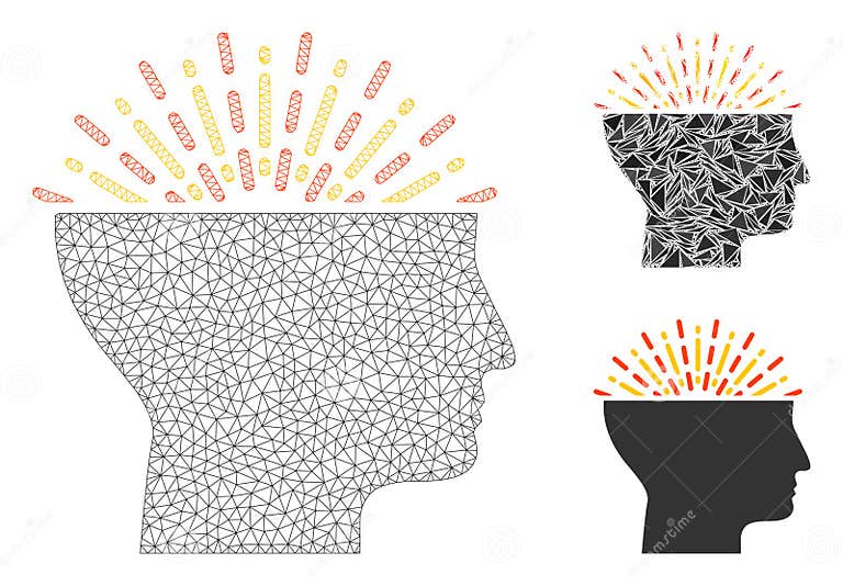 Imagination Vector Mesh Network Model and Triangle Mosaic Icon Stock ...