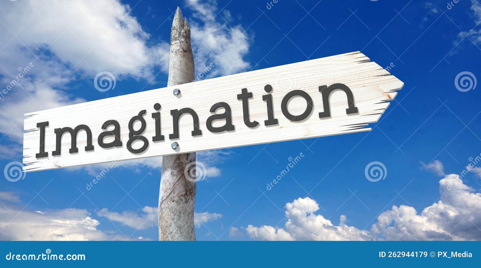 Imagination - Wooden Signpost with One Arrow Stock Illustration ...