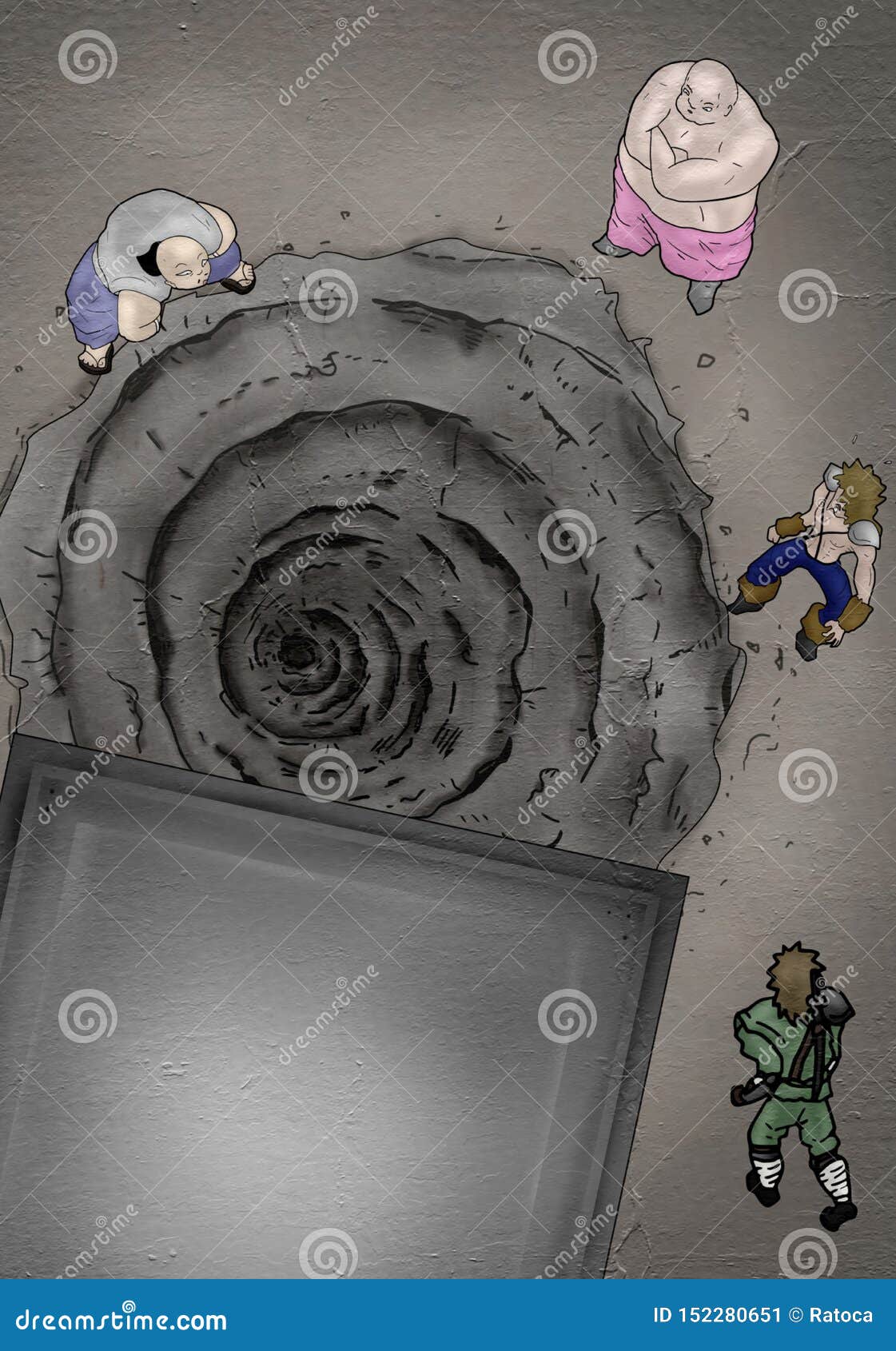 Imaginative Cartoon Characters Drawing by Hand Stock Illustration ...