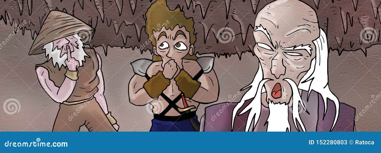 Imaginative Cartoon Characters Drawing by Hand Stock Illustration ...