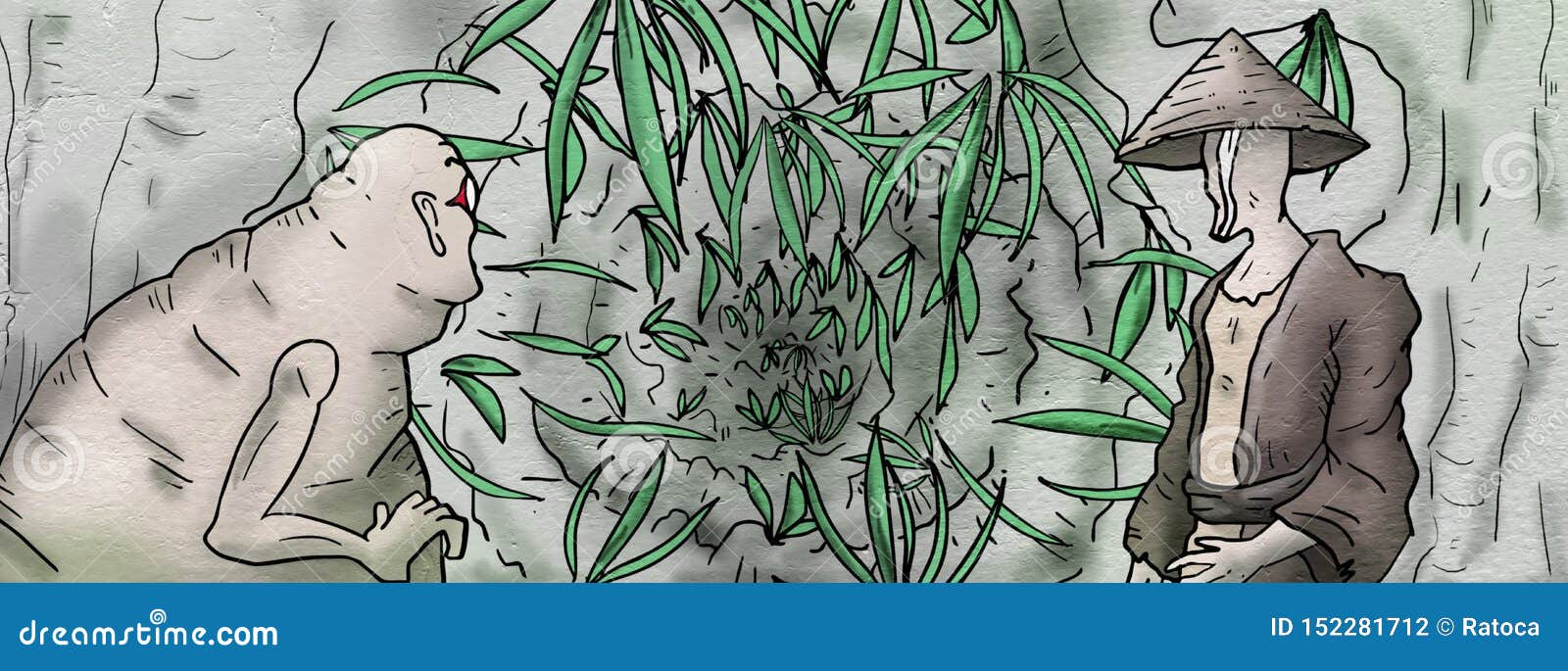 Imaginative Cartoon Characters Drawing by Hand Stock Illustration ...