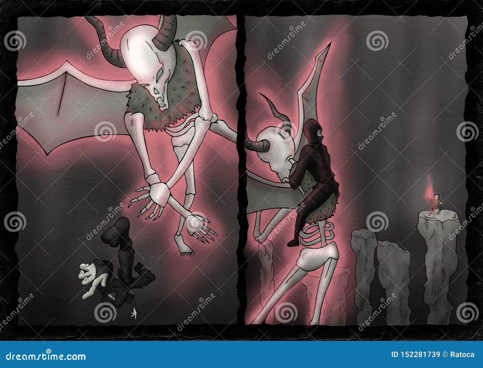 Imaginative Cartoon Characters Drawing by Hand Stock Illustration ...