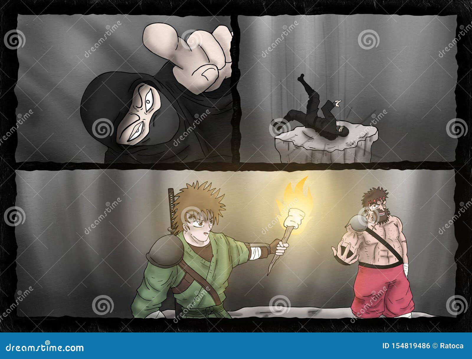 Imaginative Cartoon Characters Drawing by Hand Stock Illustration ...