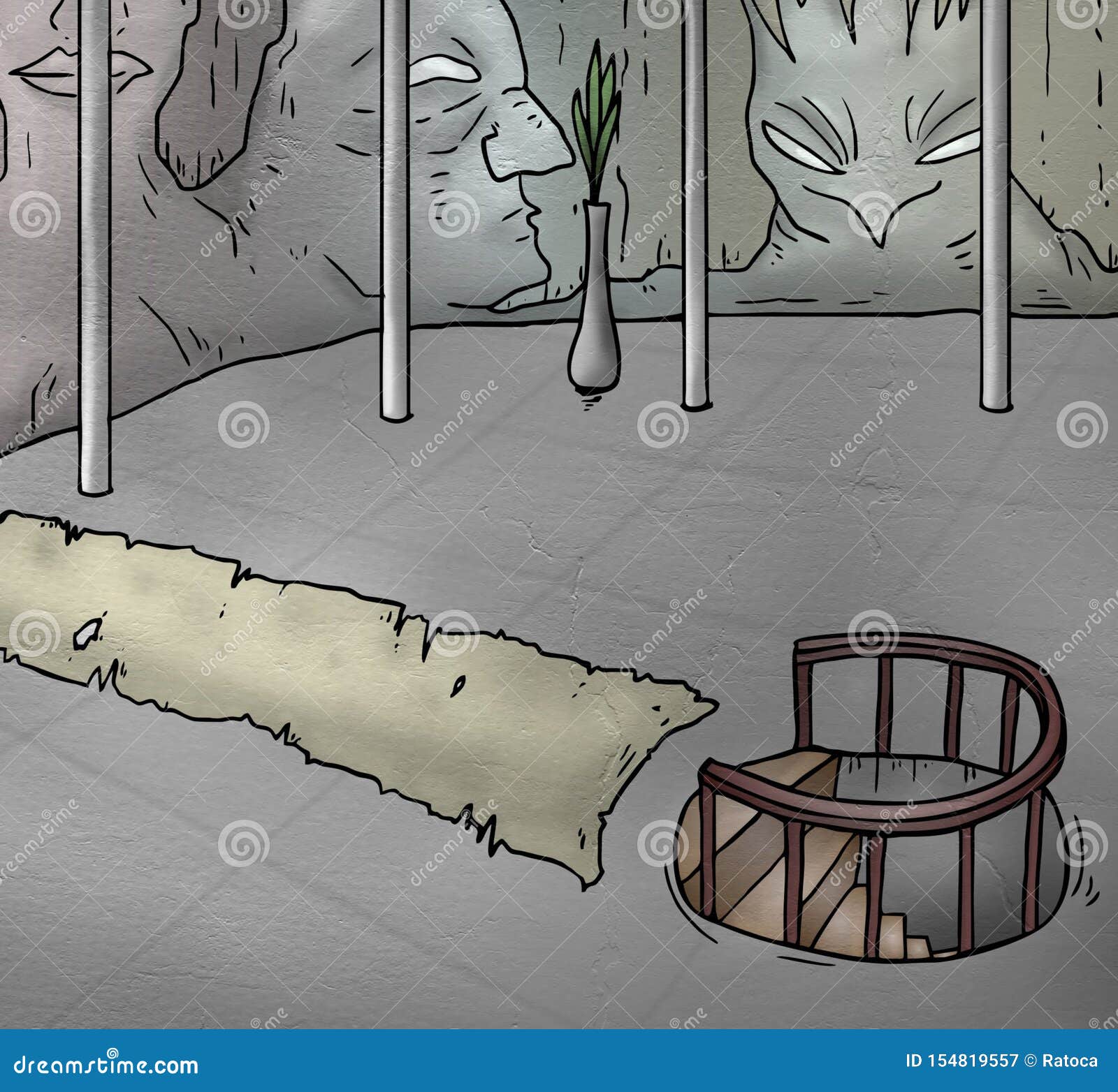 Imaginative Cartoon Characters Drawing by Hand Stock Illustration ...