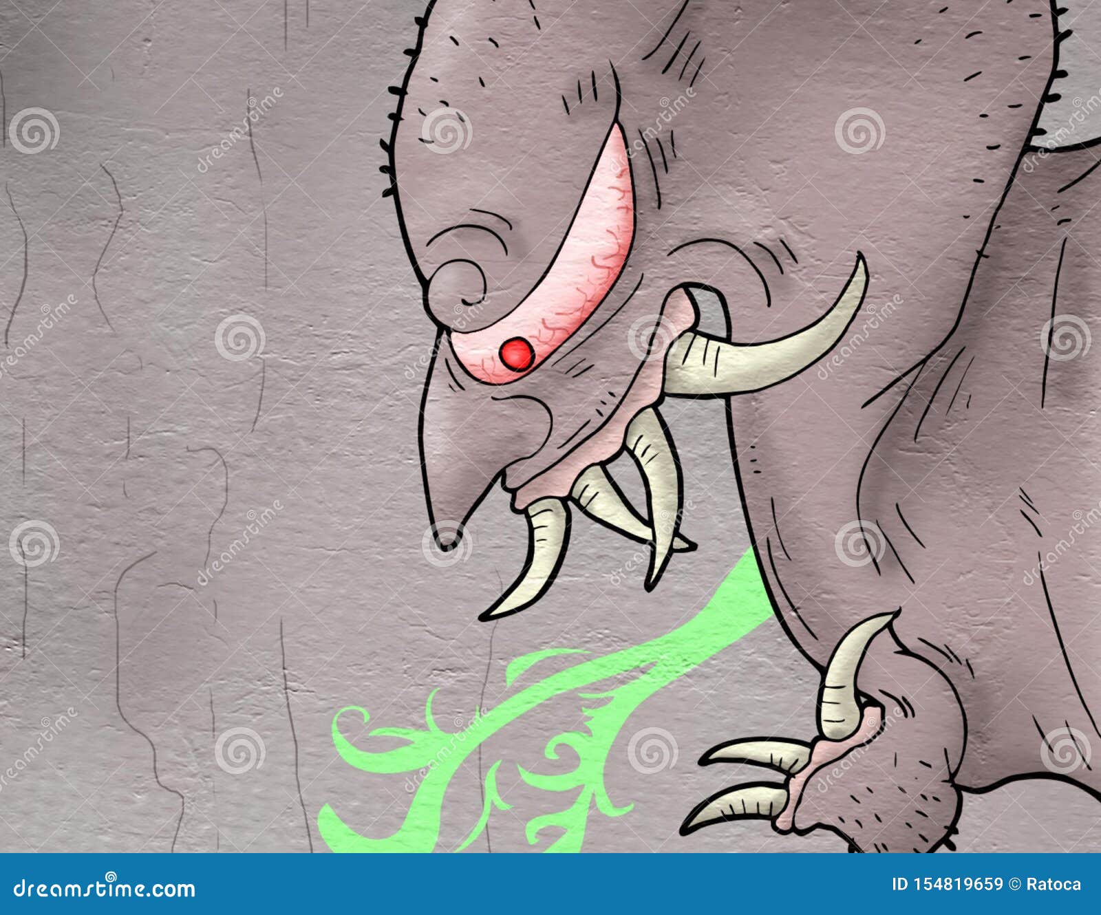 Imaginative Cartoon Characters Drawing by Hand Stock Illustration ...