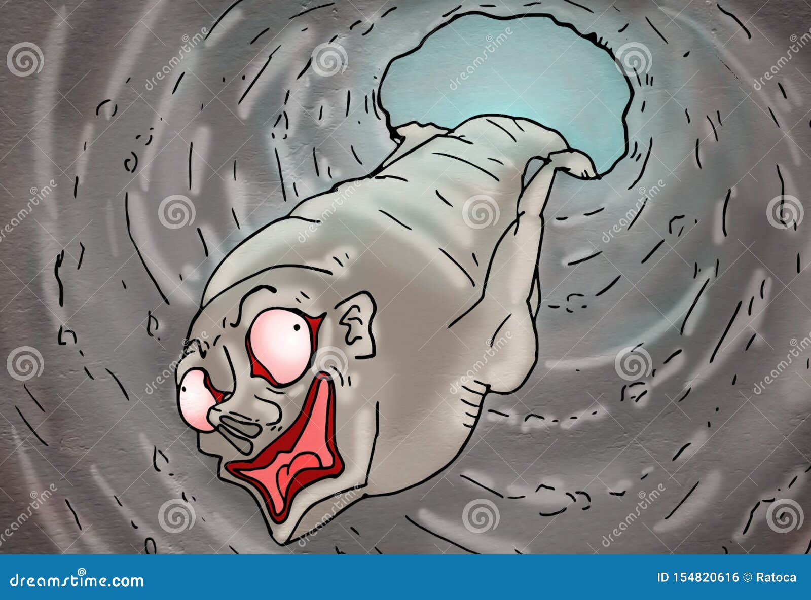 Imaginative Cartoon Characters Drawing by Hand Stock Illustration ...