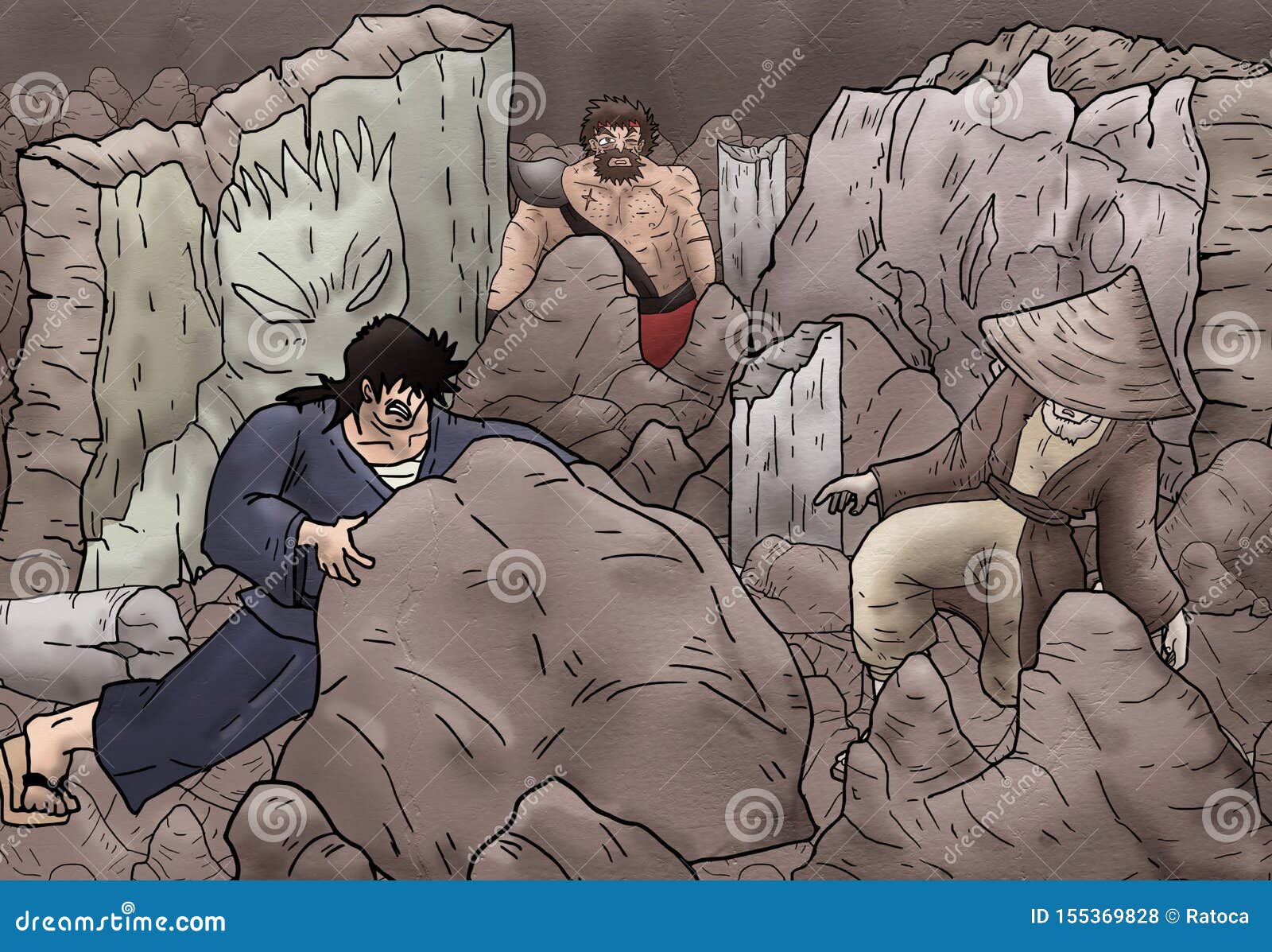 Imaginative Cartoon Characters Drawing By Hand Stock Photography ...